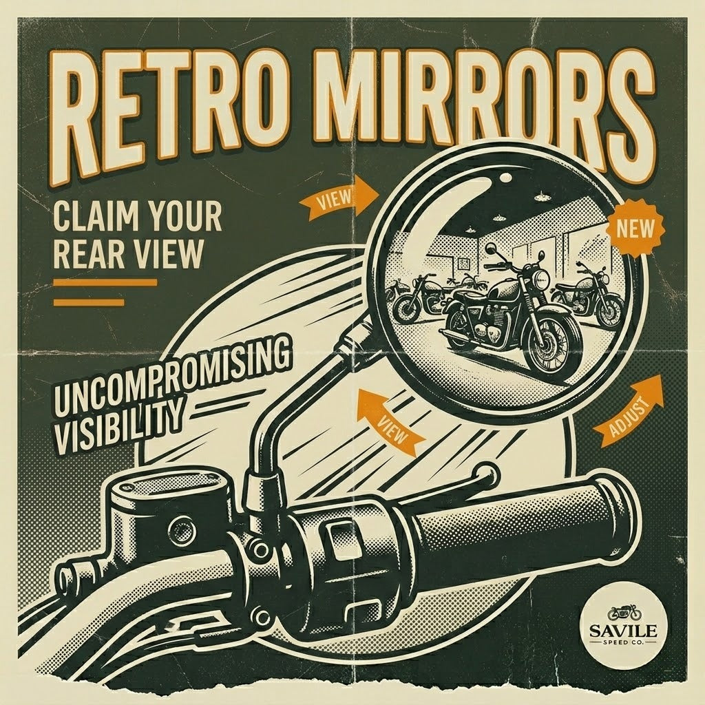 Retro Motorcycle Mirrors | Custom Café Racer & Vintage Styles – Savile ...